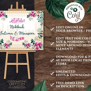 Nikkah Signages as Muslim Nikah Welcome Signs, Muslim Wedding Sign as ...