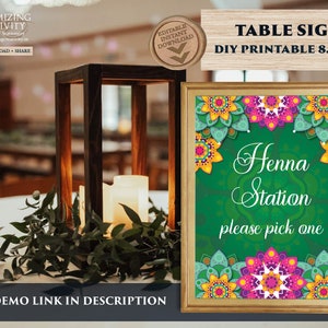 Indian Wedding Decor Henna Station Sign, Mehndi Decoration & Mehndi ...