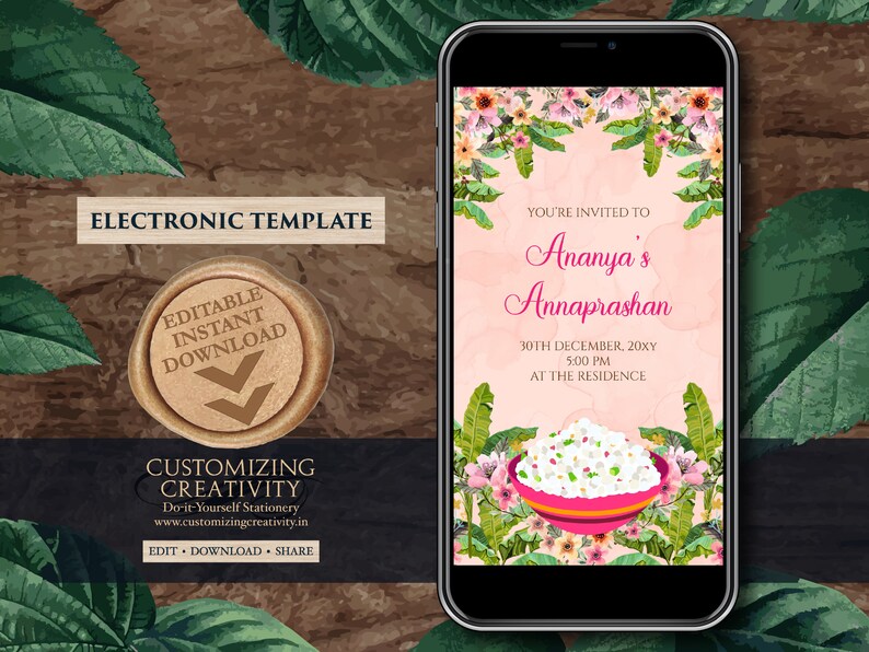 Indian Rice Weaning Ceremony Invite Annaprashan Invite Rice - Etsy