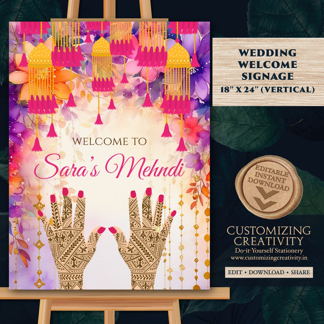 Mehndi Welcome Sign & Mehendi Signs, Mendhi Welcome Sign Mendhi Sign as ...