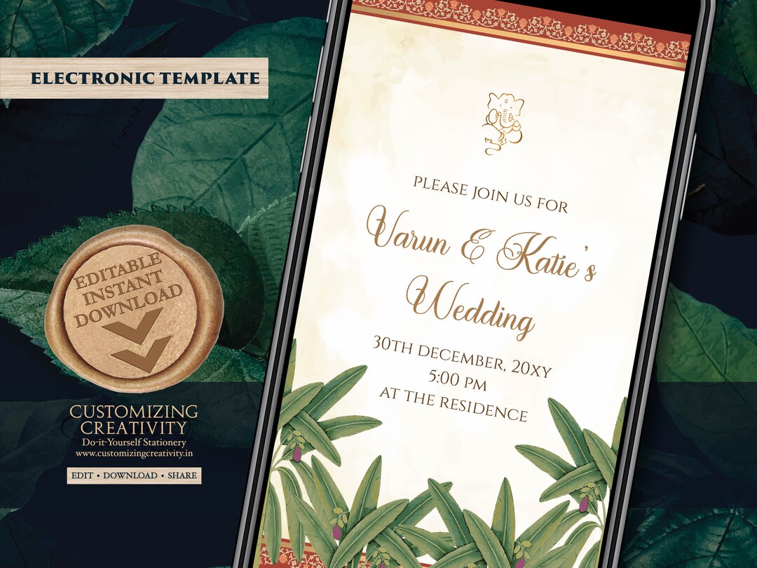Hindu Invitation as Hindu Wedding Invite, Indian Invitation & Indian ...