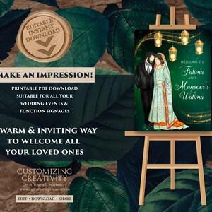 Muslim Wedding Sign & Muslim Walima Signs, Muslim Welcome Sign Walima ...