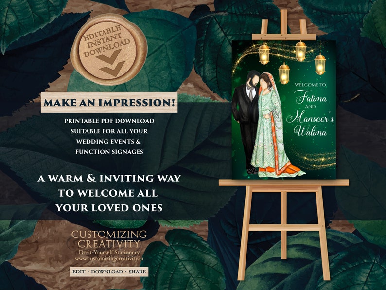 Muslim Wedding Sign & Muslim Walima Signs Muslim Welcome Sign | Etsy