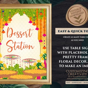 Desi Food Station Sign Indian Food Stall Sign, Food Signs for Indian ...