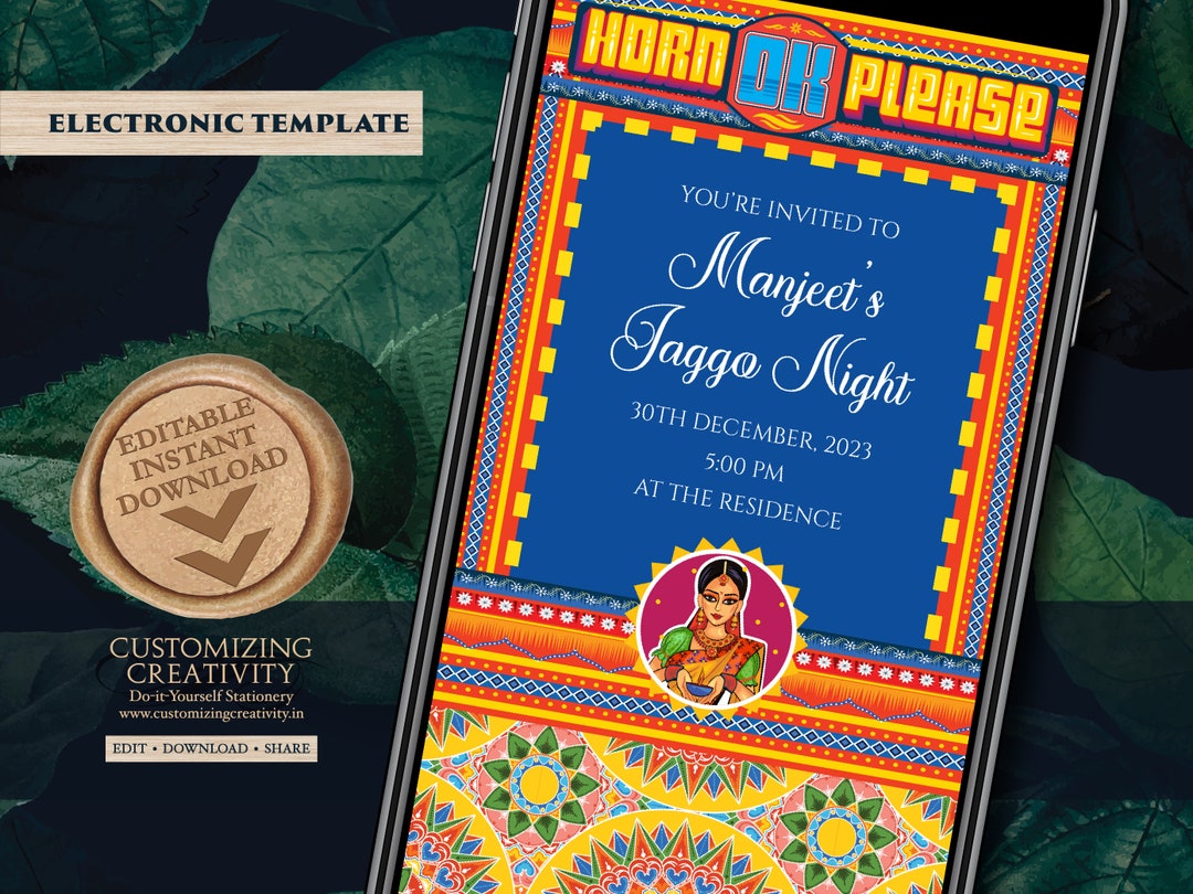 Digital Lohri Invitations Jago Invitations, Digital Jaggo Cards as ...