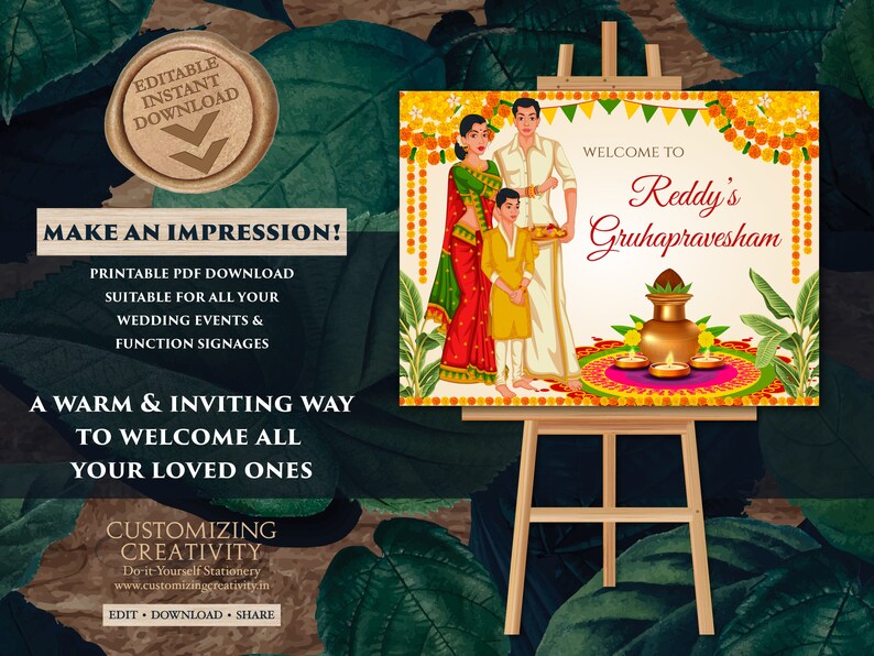 Buy Gruhapravesam Poster & Grihapravesh Sign Gruhapravesham Sign Online ...