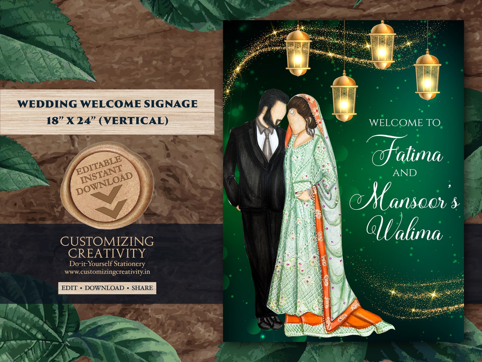 Muslim Wedding Sign & Muslim Walima Signs Muslim Welcome Sign | Etsy