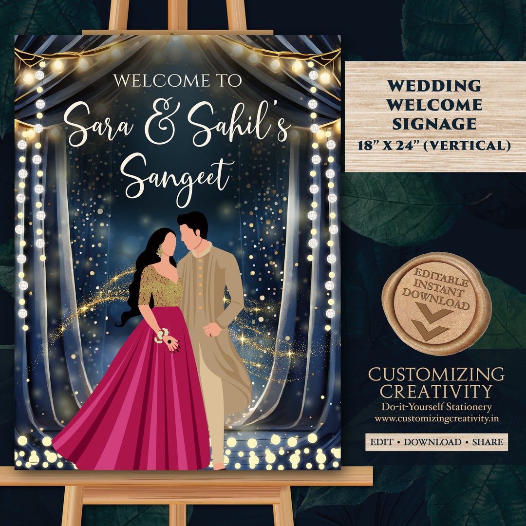 Sangeet Welcome Signs & Welcome to Sangeet Poster, Sangeet Signs as ...