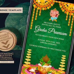 Griha Pravesh Invite as House Warming Invite, Gruhapravesam Invitation ...