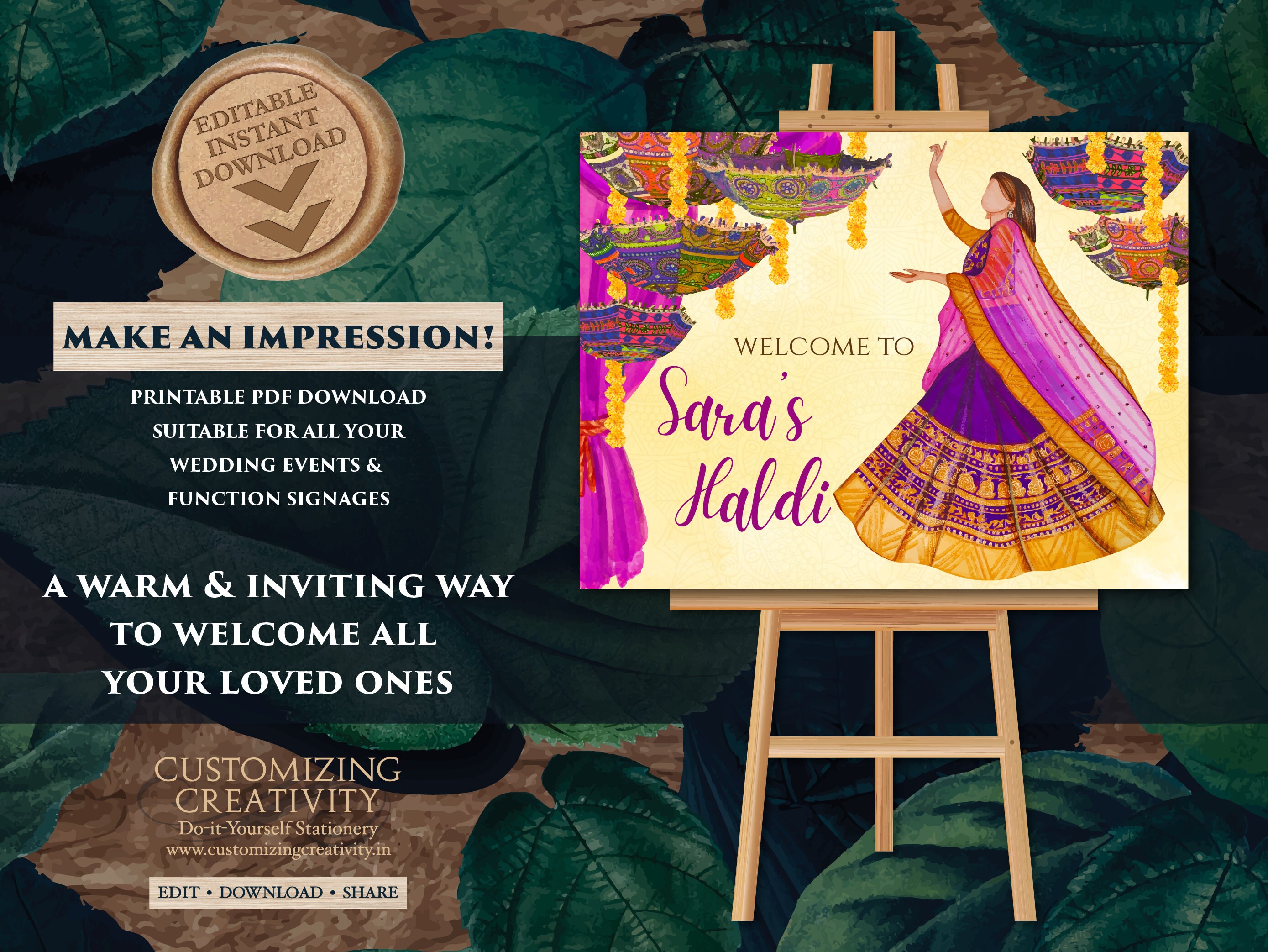 Mendhi Signs Mehndi Welcome Signs & Mendhi Decor Sign | Etsy