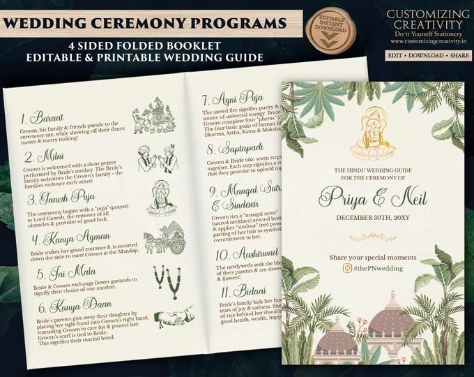 Gujarati Wedding Program & Hindu Wedding Program, Indian Wedding ...