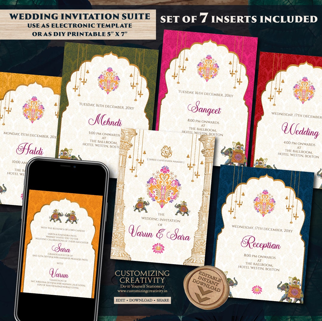 Digital Hindu Wedding Card Indian Wedding Invitation, Indian Wedding ...