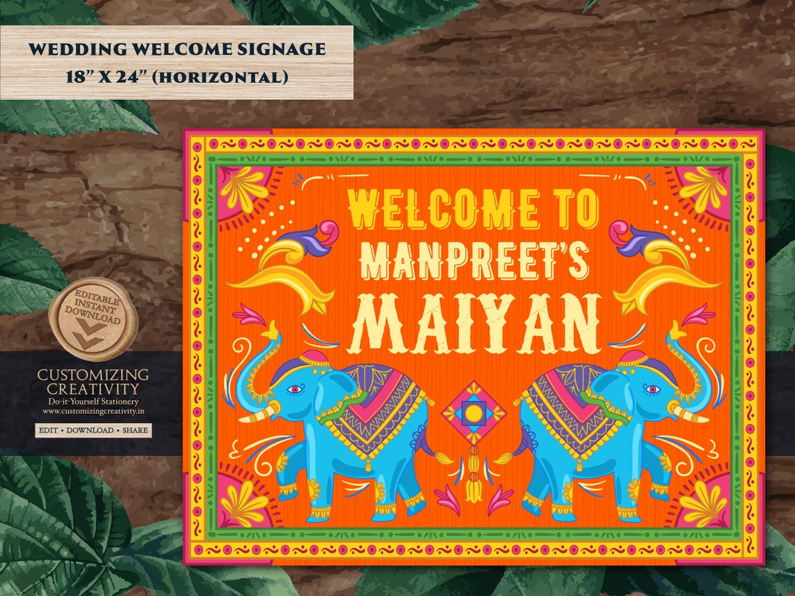 Maiyan Signs as Bollywood Poster Welcome sign Sikh Lohri | Etsy