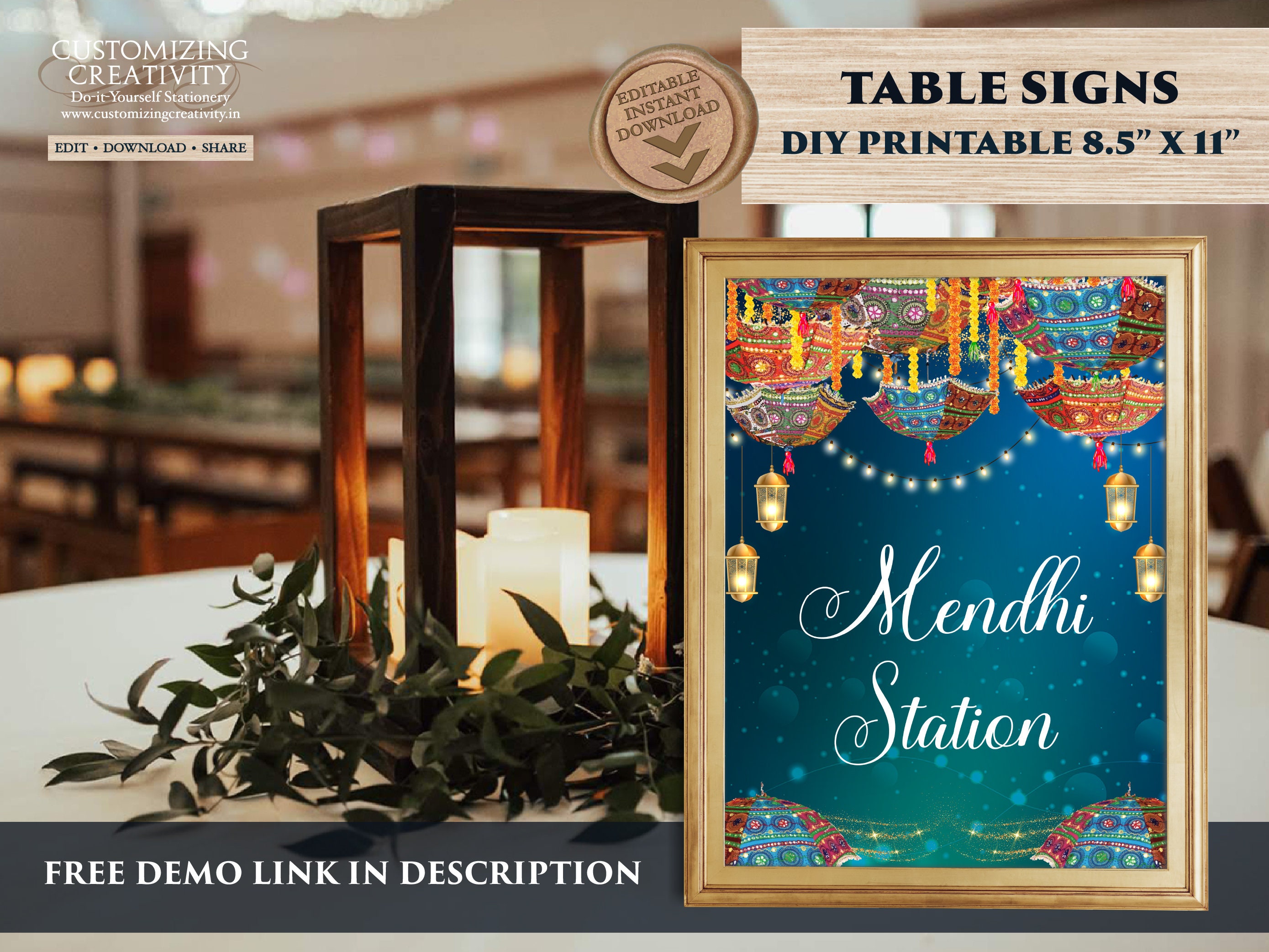 Henna Station Sign Mehndi Station Sign Dholki Decoration & - Etsy UK