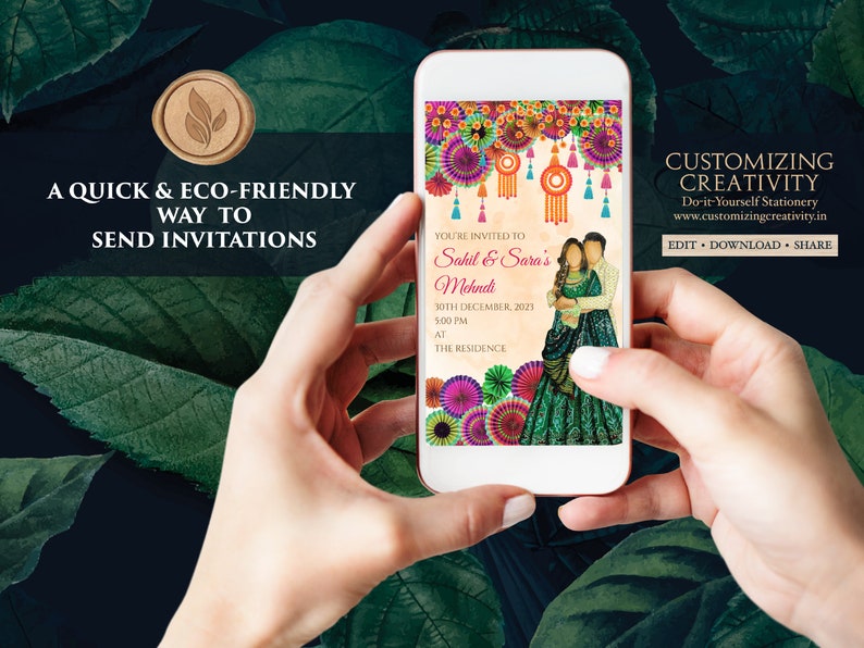 Mehndi Invitations as Mendhi Invites Henna Party Mehendi - Etsy