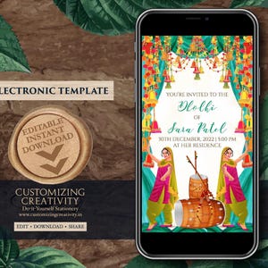 Pakistani Dholak Invitation: Muslim Dholki Night Invite (digital) - Etsy