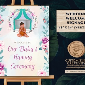 Indian Baby Naming Sign Cradle Ceremony Welcome Sign, Naamkaran Sanskar ...