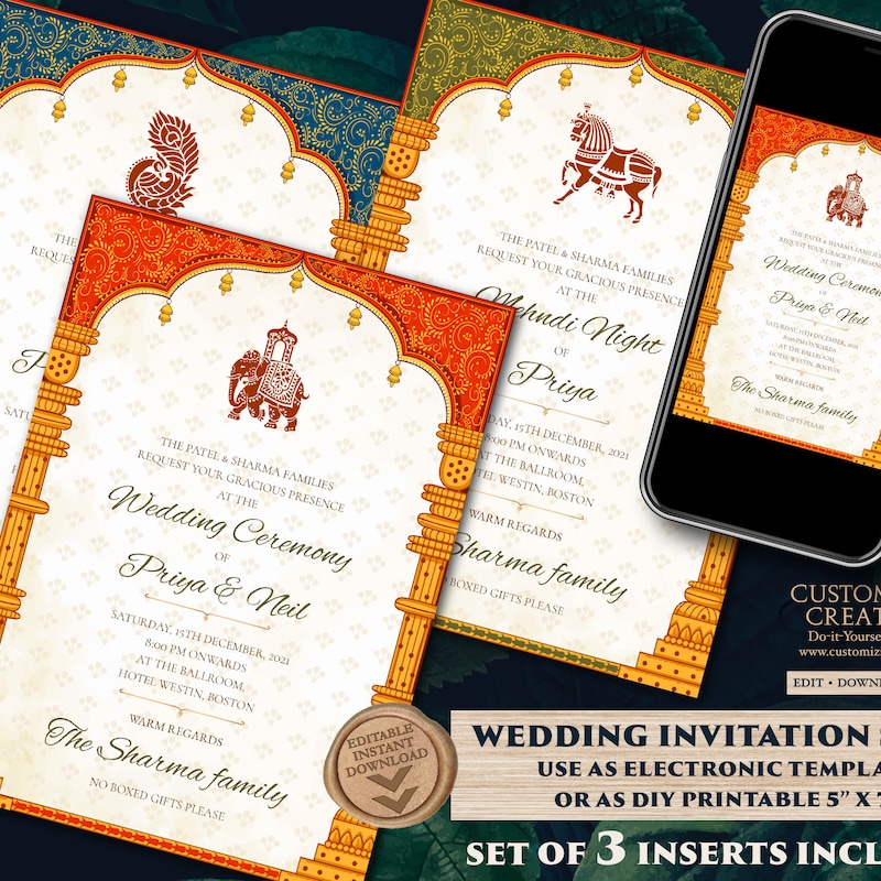 Indian Invitation - Etsy
