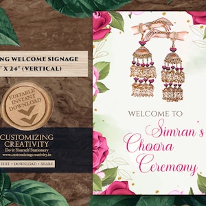 Chura Signs Choora Ceremony & Choora Signs Choora Welcome - Etsy UK