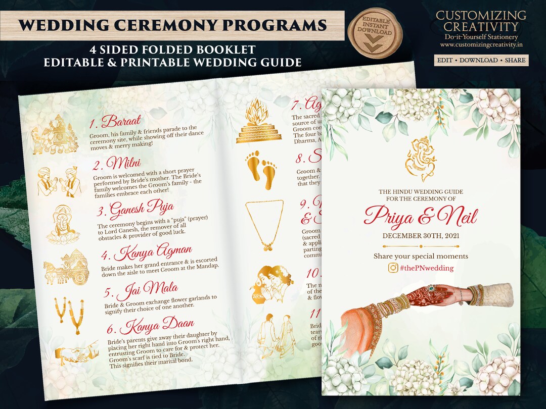 Hindu Wedding Program as Hindu Wedding Guide, Indian Wedding Program ...