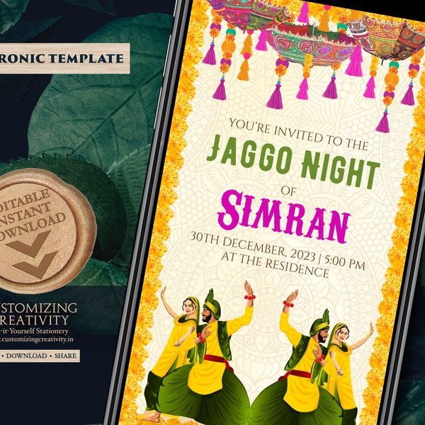 Punjabi Jago Invite - Etsy UK