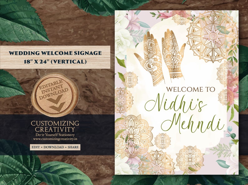 Buy Mehndi Decor Signs as Mehndi Poster Mehendi Decor Sign as Online in ...