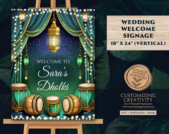 Dholki Welcome Sign as Dholki Decor, Dholki Sign & Dholki Decoration ...