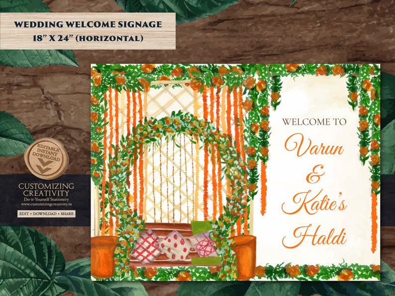 Haldi Welcome Signs & Welcome to Haldi Signs Wedding Haldi - Etsy