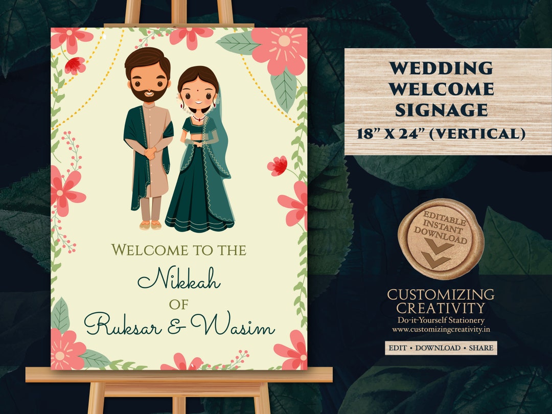 Muslim Wedding Welcome Sign Nikah Welcome Sign Nikkah Welcome - Etsy