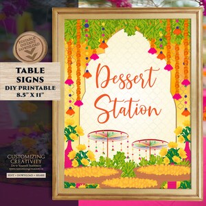 Desi Food Station Sign Indian Food Stall Sign, Food Signs for Indian ...