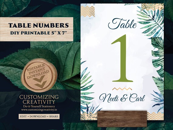 Bridal Palm 19 DIY Templett INSTANT DOWNLOAD Editable Beach Tropical ...