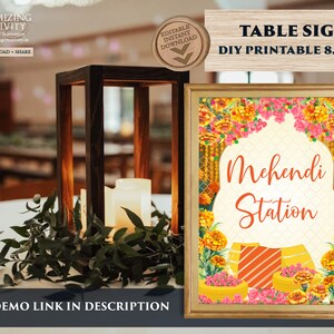 Sign for Mehendi Station Mehendi Decor, Henna Station Sign as Mehndi ...