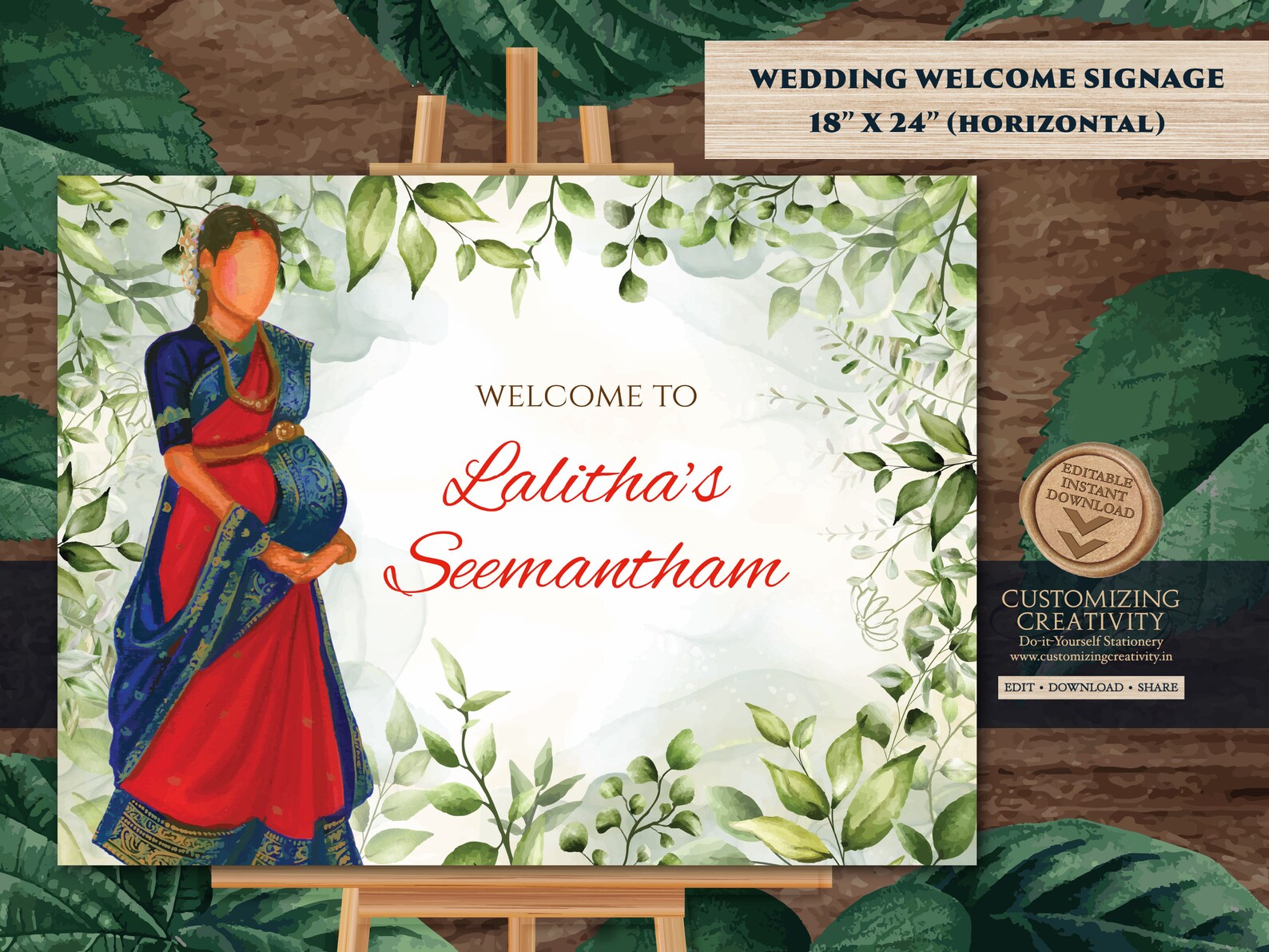 Seemantham Welcome Sign & Sreemantham Welcome Sign Indian - Etsy