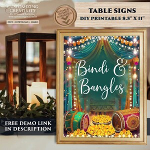 Bindi Bar Signs Mehndi Decor, Bangle Station Signs as Indian Wedding ...