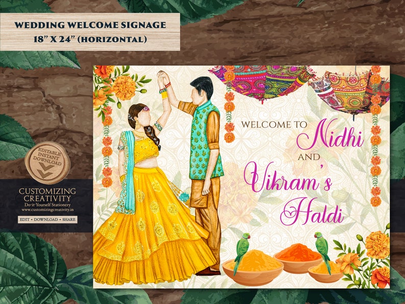 Haldi Decoration as Haldi Decor Sign Welcome to Haldi Signs - Etsy