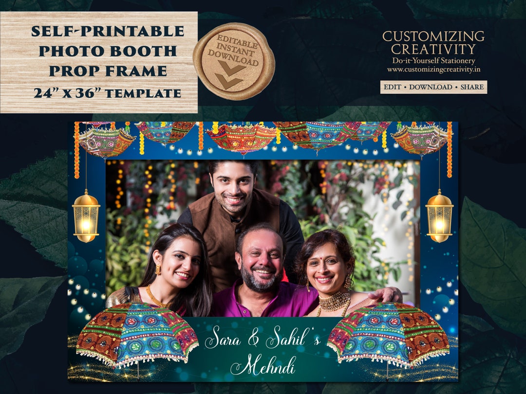 Photobooth Frame Mehndi Decor & Photobooth Prop, Mendhi Decor as ...