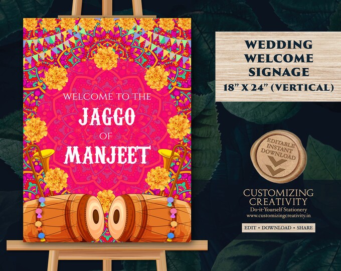 Jaggo Welcome Signs, Jago Welcome Sign as Sade Munde Da Viah Sign ...