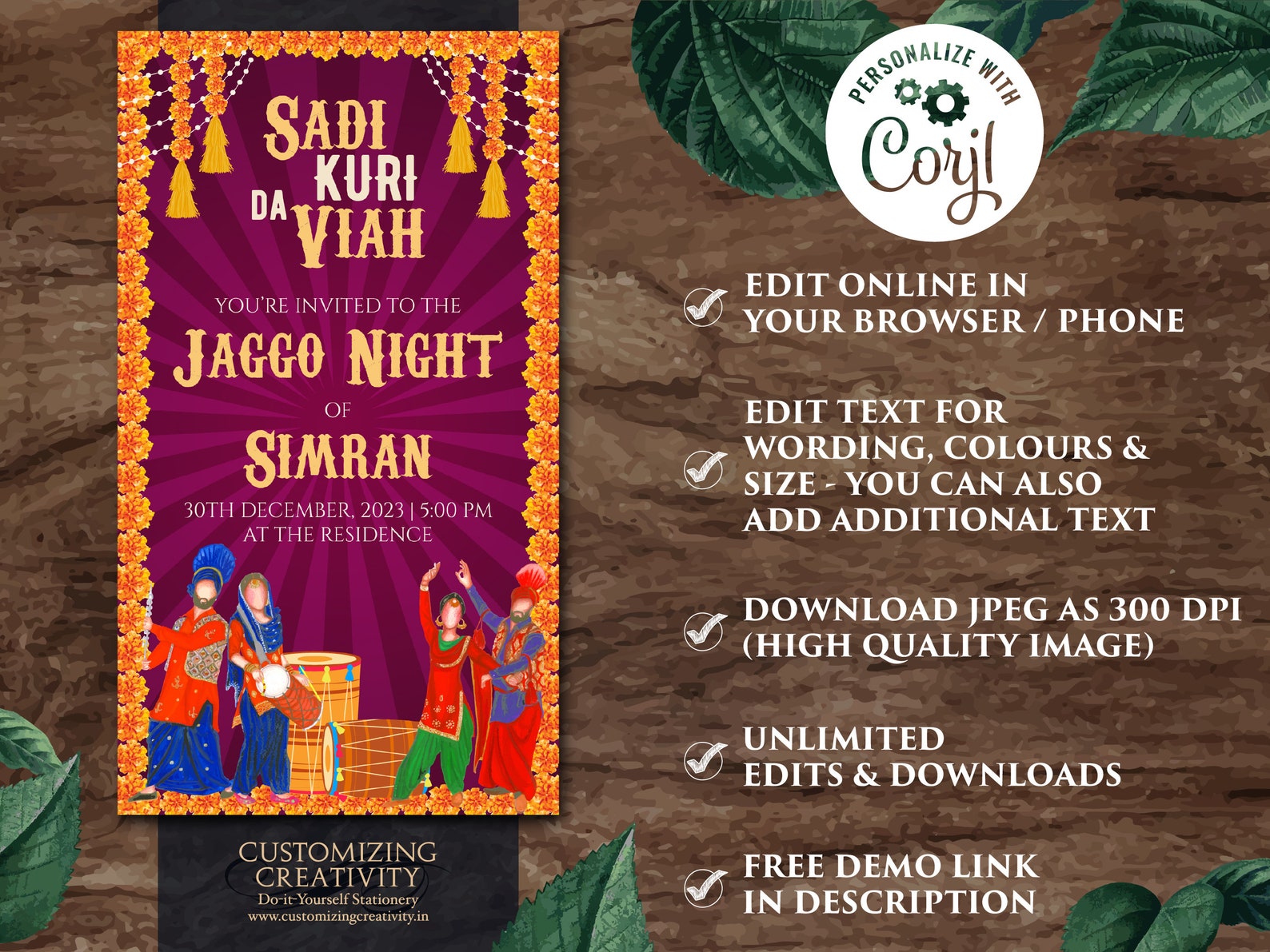 Jago Invitation Digital as Jago Invites Digital Jaggo Cards - Etsy Canada