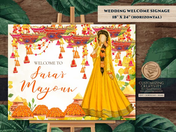 Mayoun Signs as Mayoun Decor Mayoun Welcome Signs as Haldi | Etsy