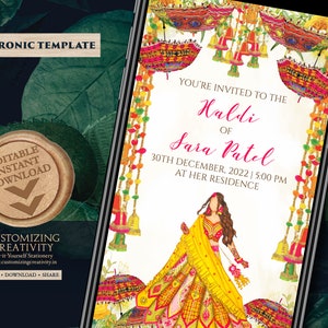 Holud Invitation as Maiyan Invites, Holud Invites as Pithi Cards, Haldi ...