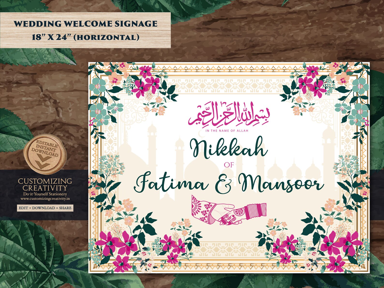 Nikkah Signages as Muslim Nikah Welcome Signs Muslim Wedding | Etsy