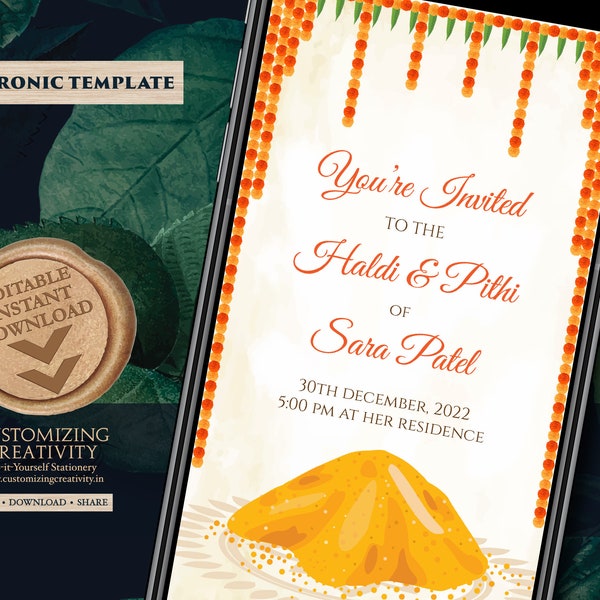 Pithi Ceremony Card - Etsy