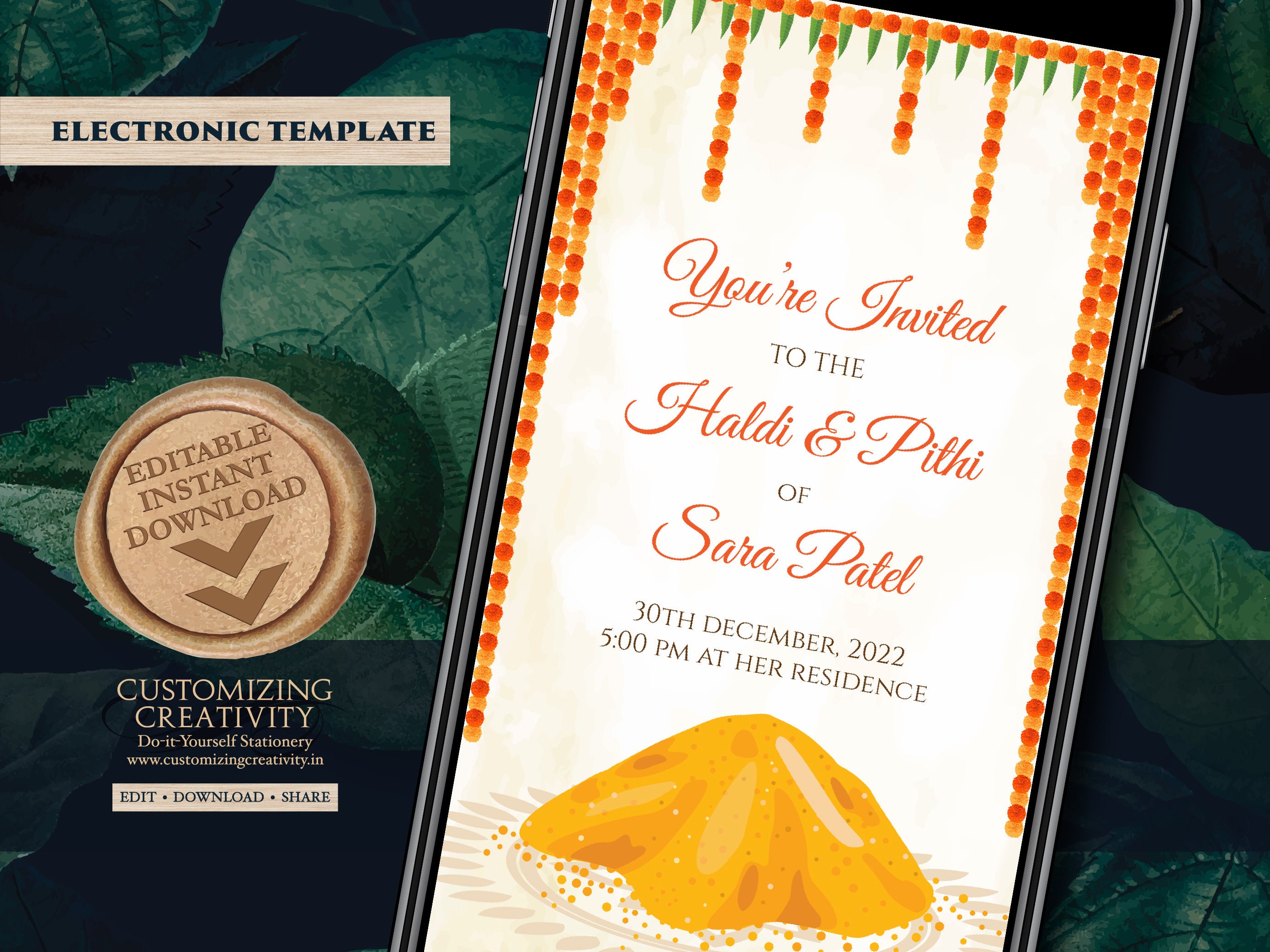 Haldi Invitations as Pithi Invites Pithi Invitations Haldi | Etsy India