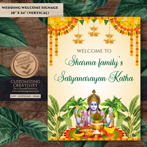 Satyanarayan Katha Sign Indian Puja Welcome Sign, Satyanarayan Puja ...