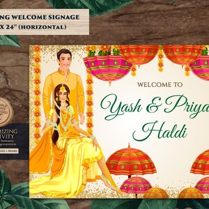 Haldi Welcome Decor Haldi Poster, Welcome to Haldi Signs & Welcome ...