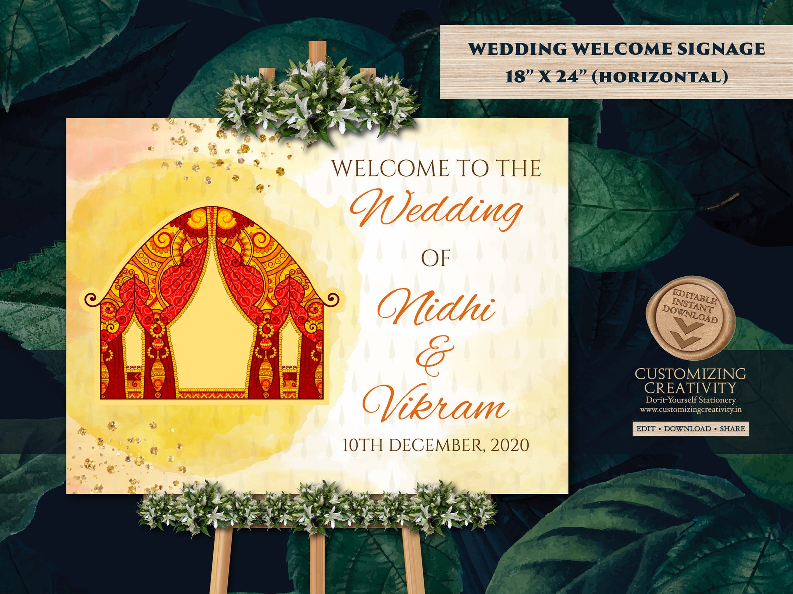 Indian Doli Welcome Sign as Bridal Doli Signs Wedding Doli | Etsy