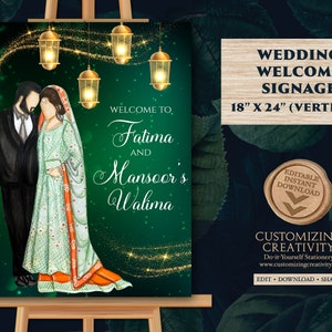 Muslim Wedding Sign & Muslim Walima Signs, Muslim Welcome Sign Walima ...