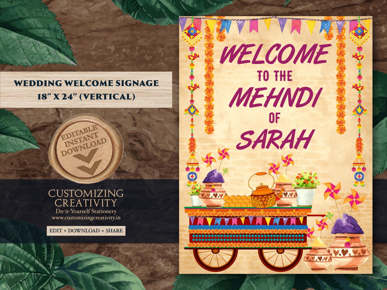 Mehndi Signs & Mendhi Welcome Signs Mehndi Welcome Signs as - Etsy