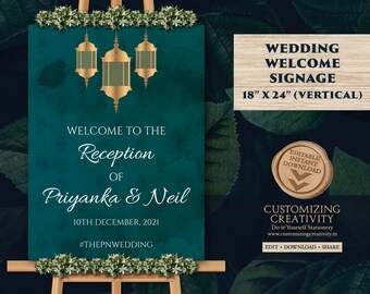 Islamic Wedding Welcome Sign Muslim Wedding Welcome Sign - Etsy