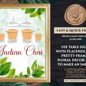 Chai Stall Signs Indian Food Station Sign, Indian Chai Station Sign ...